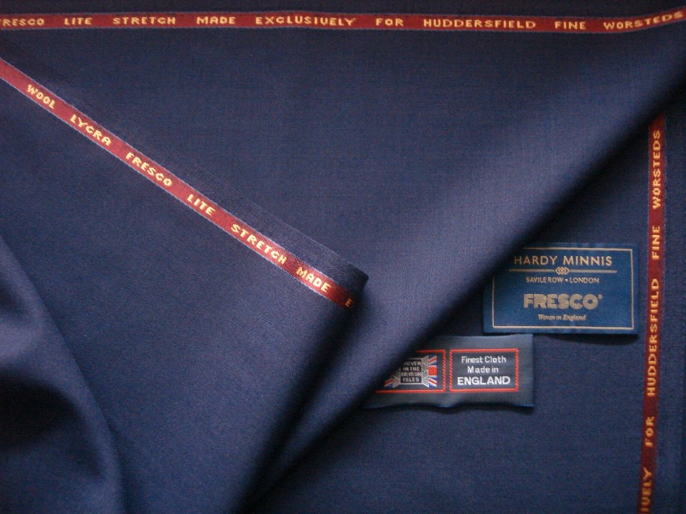 FRESCO LITE WOOL SUITING FABRIC Marian Blue MADE IN ENGLAND: HARDY ...