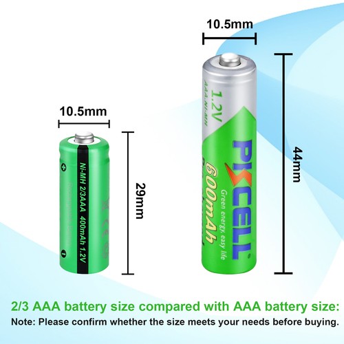 30PCS Rechargeable Batteries 2/3AAA Size Ni-MH Solar Lights Battery 1 ...