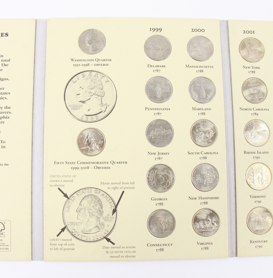 Fifty State Quarter Set 1999 - 2008 Collection 50 Coins + 2 Bonus - Unc ...