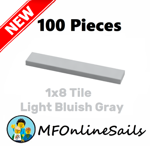 **NEW** 100x Genuine LEGO 1x8 Tiles - Light Bluish Gray - Bulk Lot ...