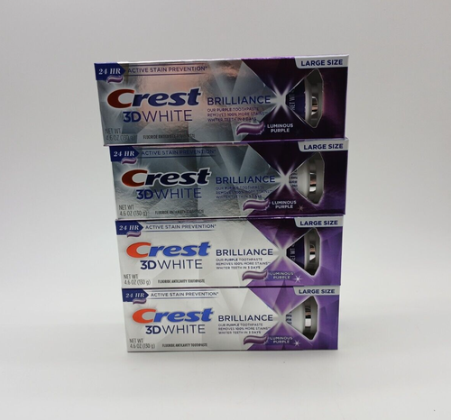 Crest 3D White Brilliance Toothpaste - Luminous Purple (4.6 oz Each, 3 ...