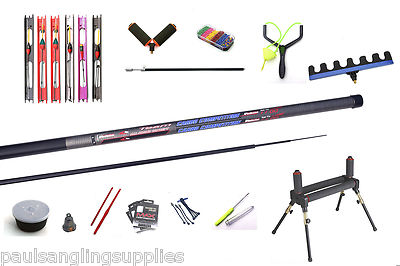 Carbon 11 m pole fishing starter pole package ready Elasticated | eBay UK