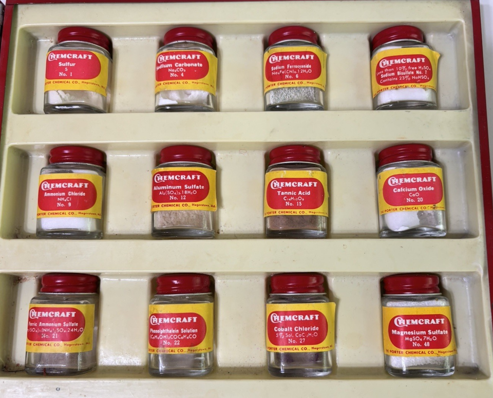 Vintage 1950s Porter Chemcraft Chemistry Lab No. 605 Science Kit Atomic ...