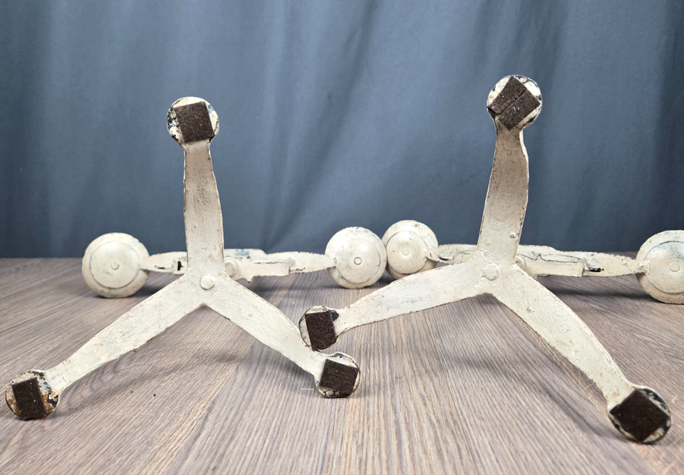 Pair adjustable wrought iron & metal double candle holders, Pennyfoot ...