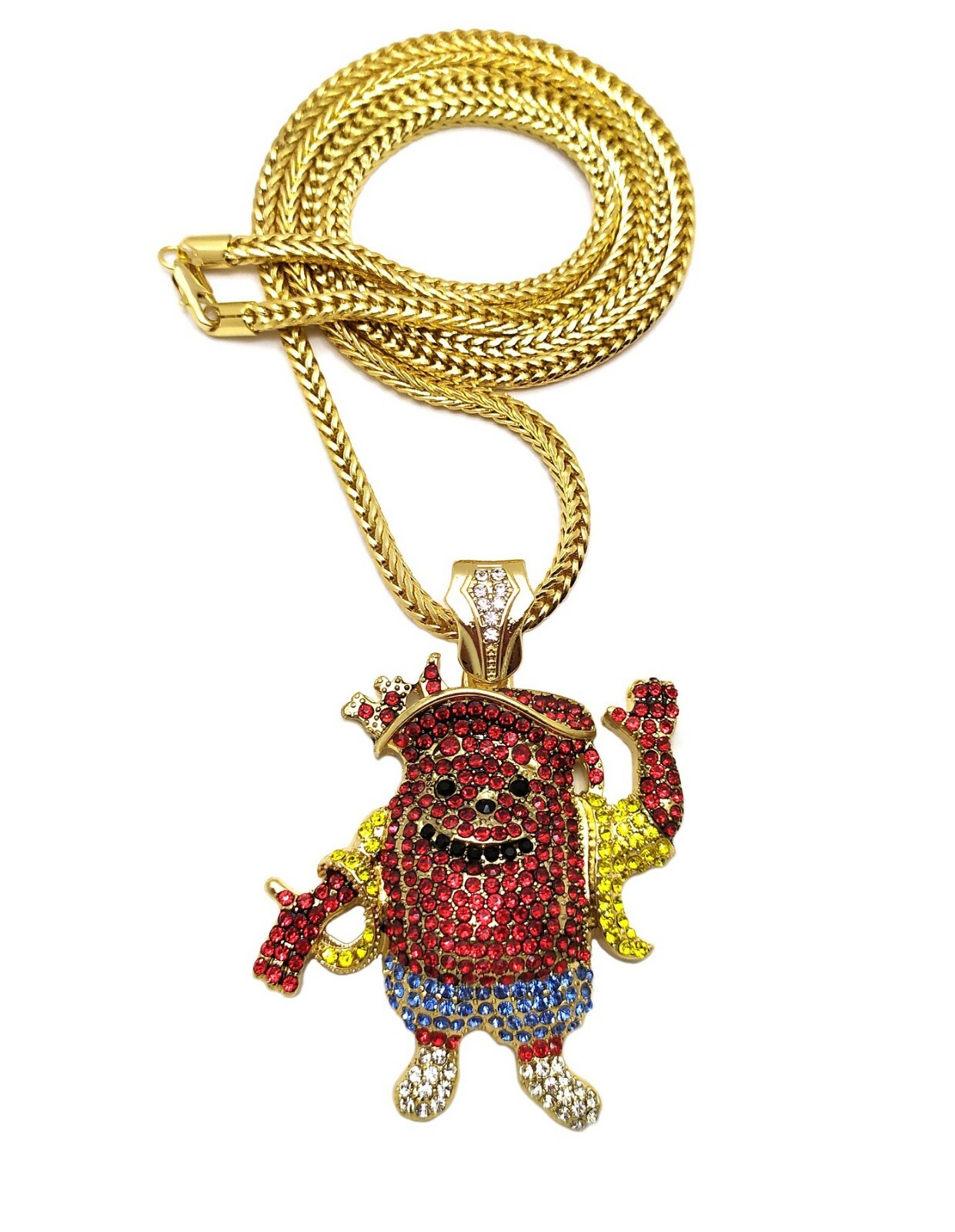 Hip Hop Iced Large KOOL AID MAN Pendant & 30" 36" Franco Chain Fashion ...