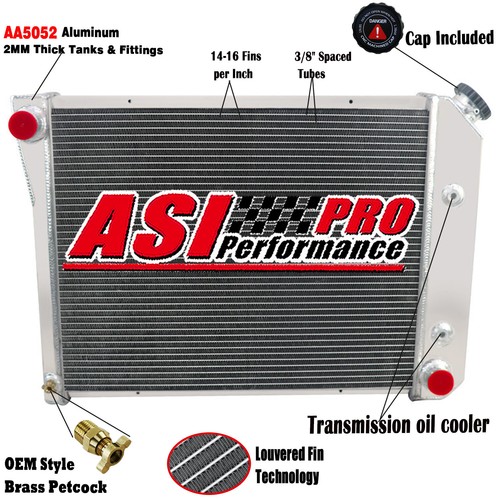 3 ROW Aluminum Radiator For 1968-87 Chevy Monte Carlo Camaro Chevelle ...