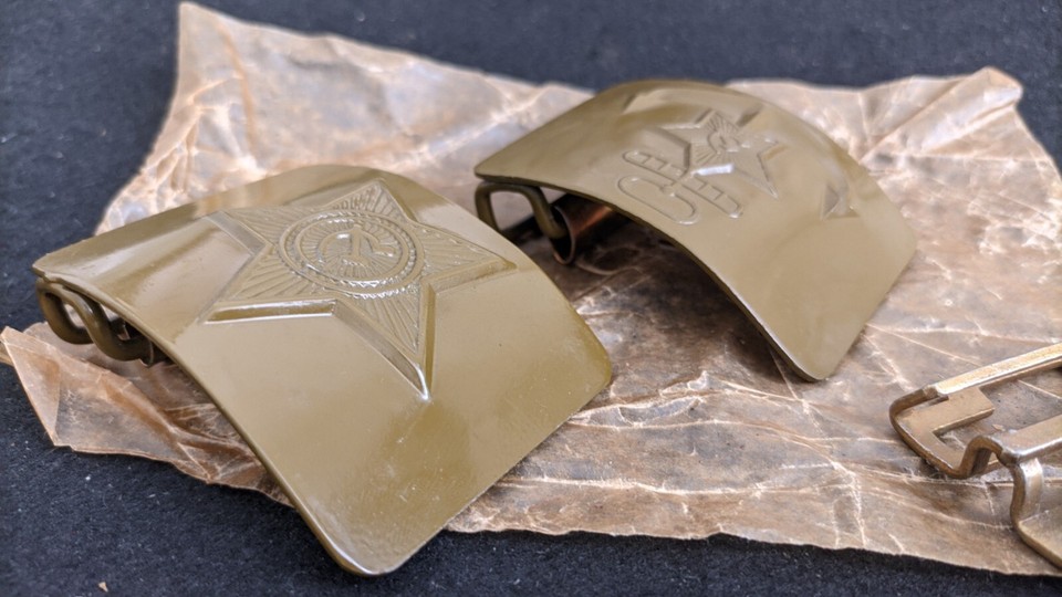 Set Belt Soldier and Navy buckle military USSR army volumetric hook ...