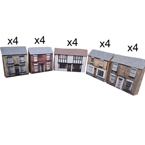 N Gauge Model Railway Houses Pack of 20 Low Relief Card Models 1/148 ...