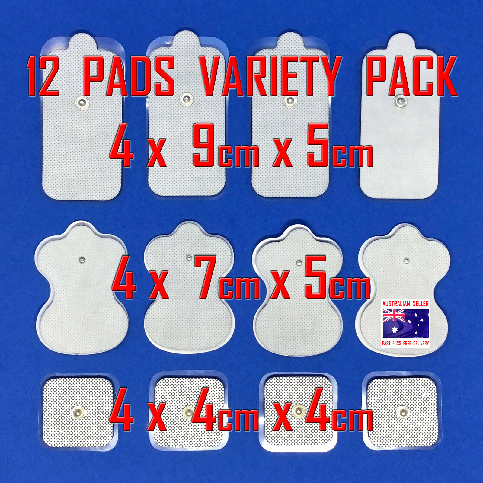OzMassager HiDow PainPod TENS compatible ELECTRODE 12 PADS PREMIUM ...
