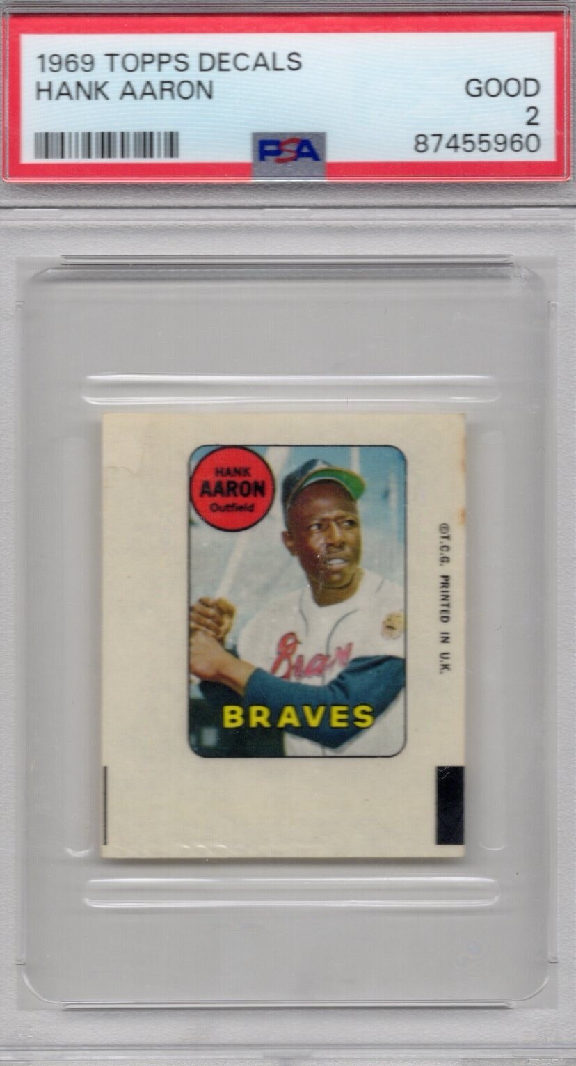 1969 Topps Decals Hank Aaron PSA 2 Good Braves MLB HOF | eBay