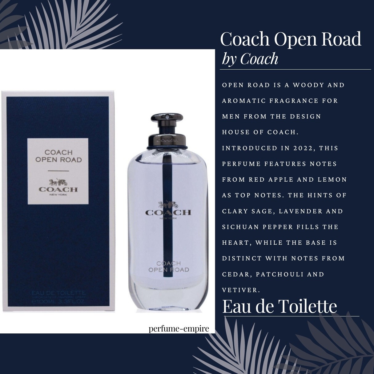 Coach Open Road by Coach cologne for men EDT 3.3 / 3.4 oz New in Box ...