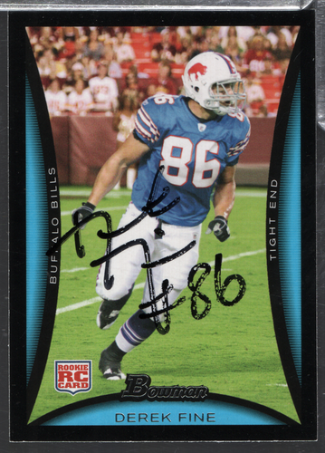 Derek Fine Bills Autographed 2008 Bowman RC #145 101623NPCD121 | eBay