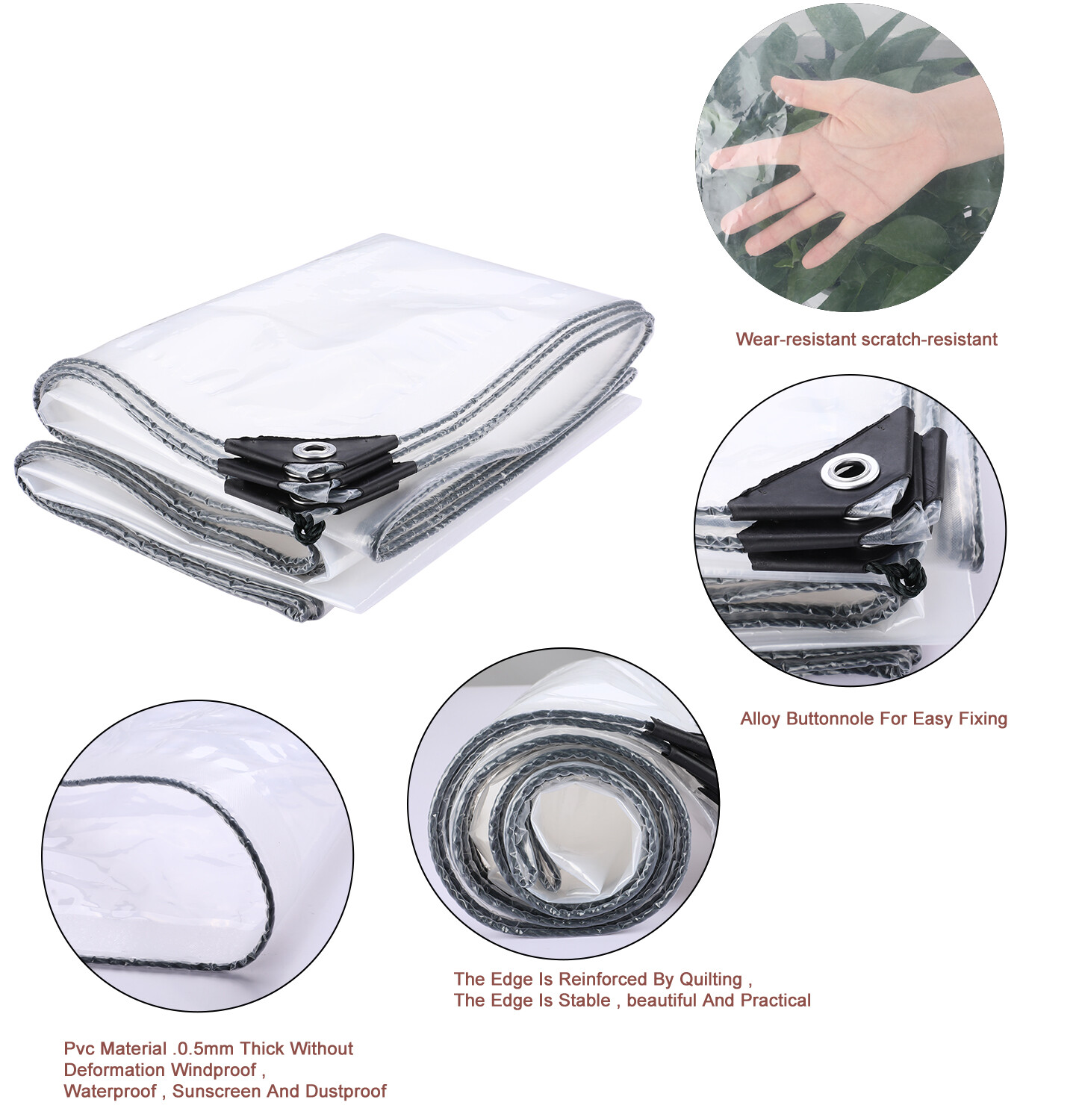Abdeckplane Transparente mit Ösen Durchsichtige Plane Wasserdicht ...