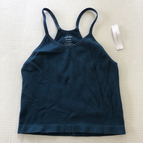 Ododos New Blue Ribbed Fitted Crop Top XL/XXL A3931 | eBay