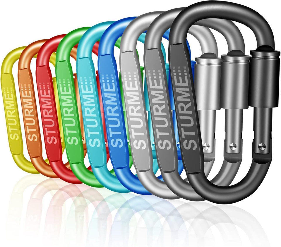 Carabiner Clip Aluminum D-Ring Locking Durable Strong and Light Large ...