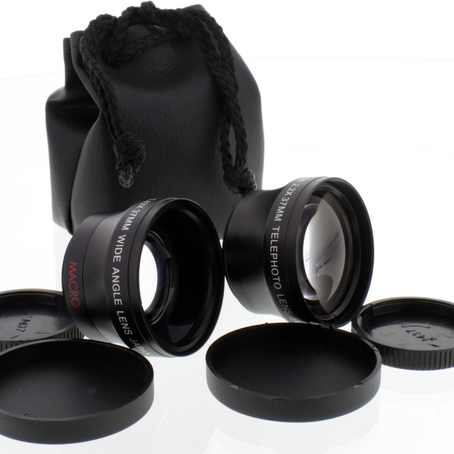 Telephoto and Wide Angle + Macro Lens kit for Sony Handycam Camcorders ...