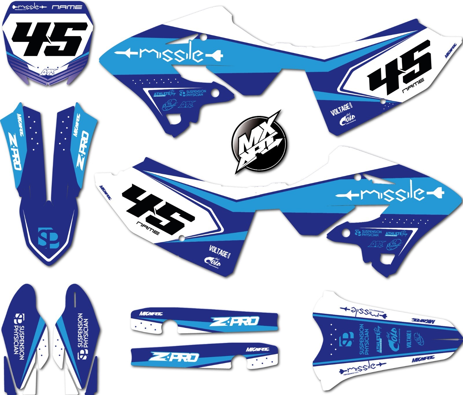 Custom Graphics decal kit for Yamaha YZ 250 2022 20231 Missile style ...