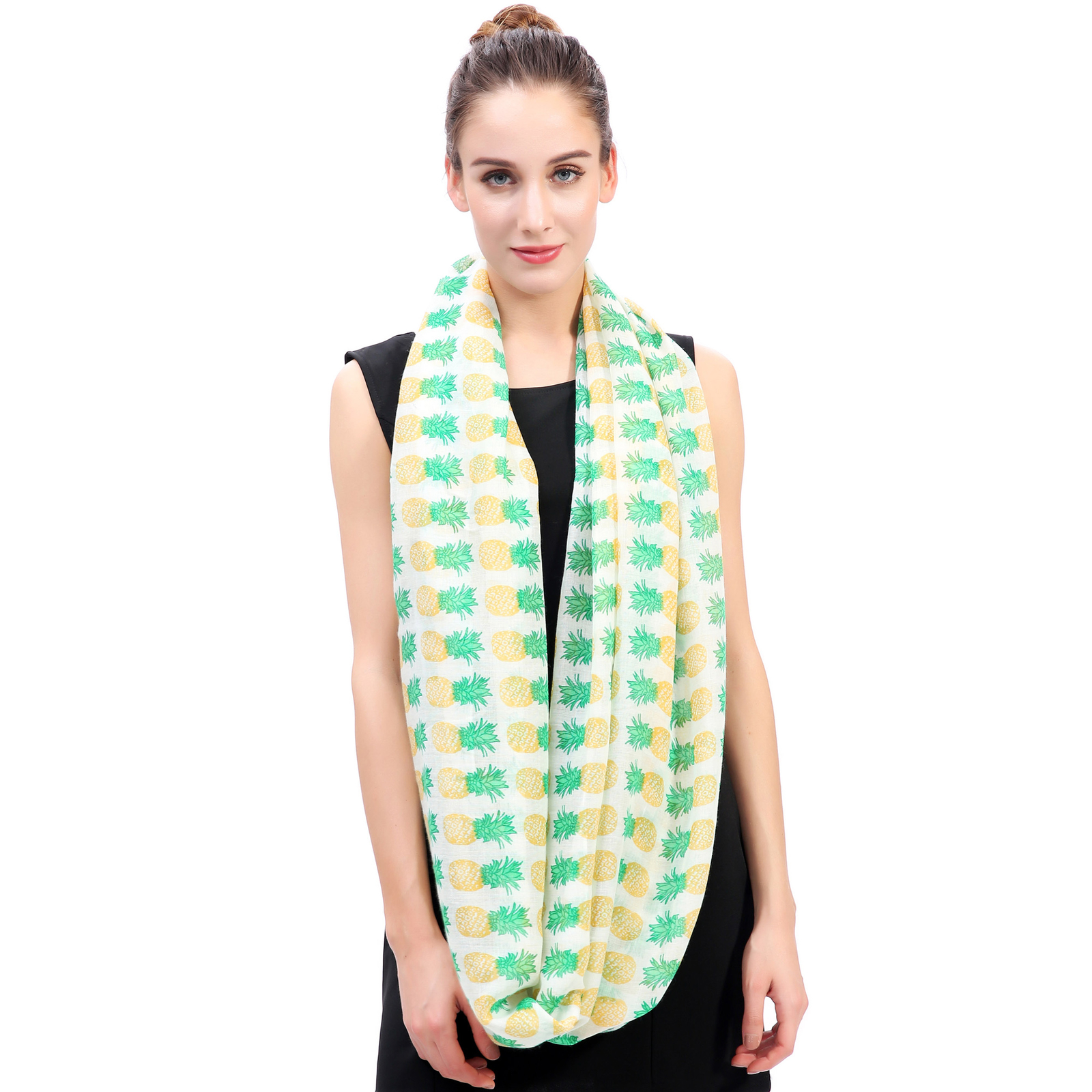 Pineapple Fruit Print Infinity Loop Scarf for Spring/Summer/Fall | eBay