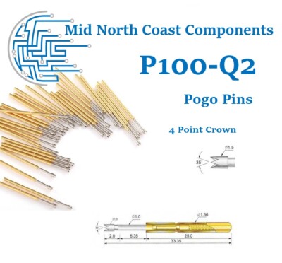 P100 Q2 Dia 1.5mm / 33.35mm Pogo Pins Spring Loaded Test Probe 4 Point ...
