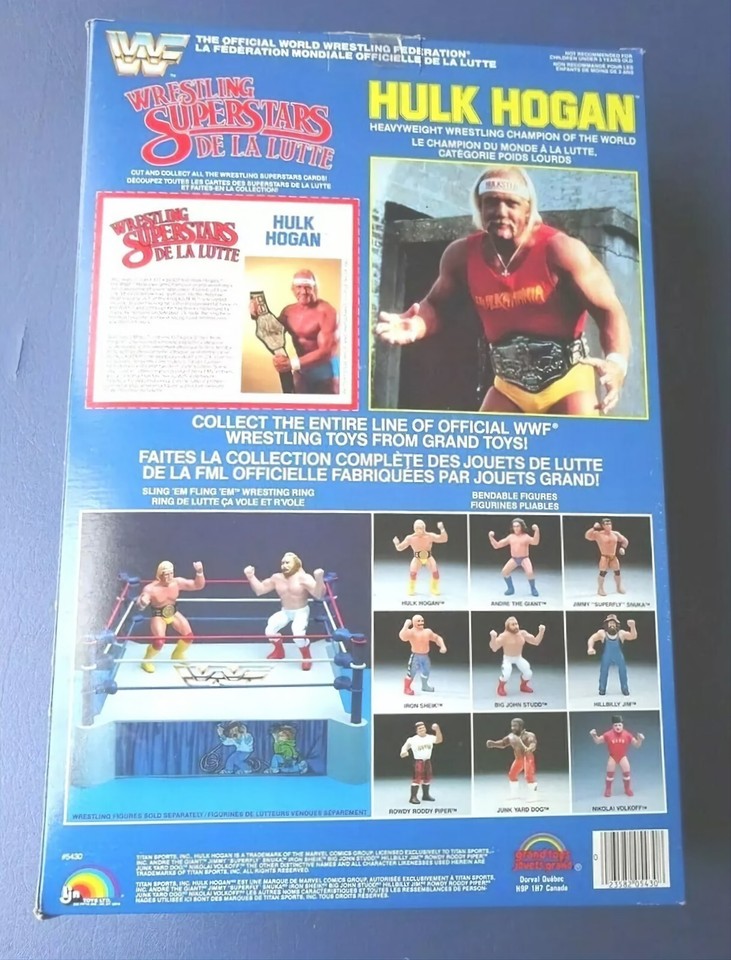 wwf ljn hasbro wrestling superstars 16" Canadian version hulk hogan ...