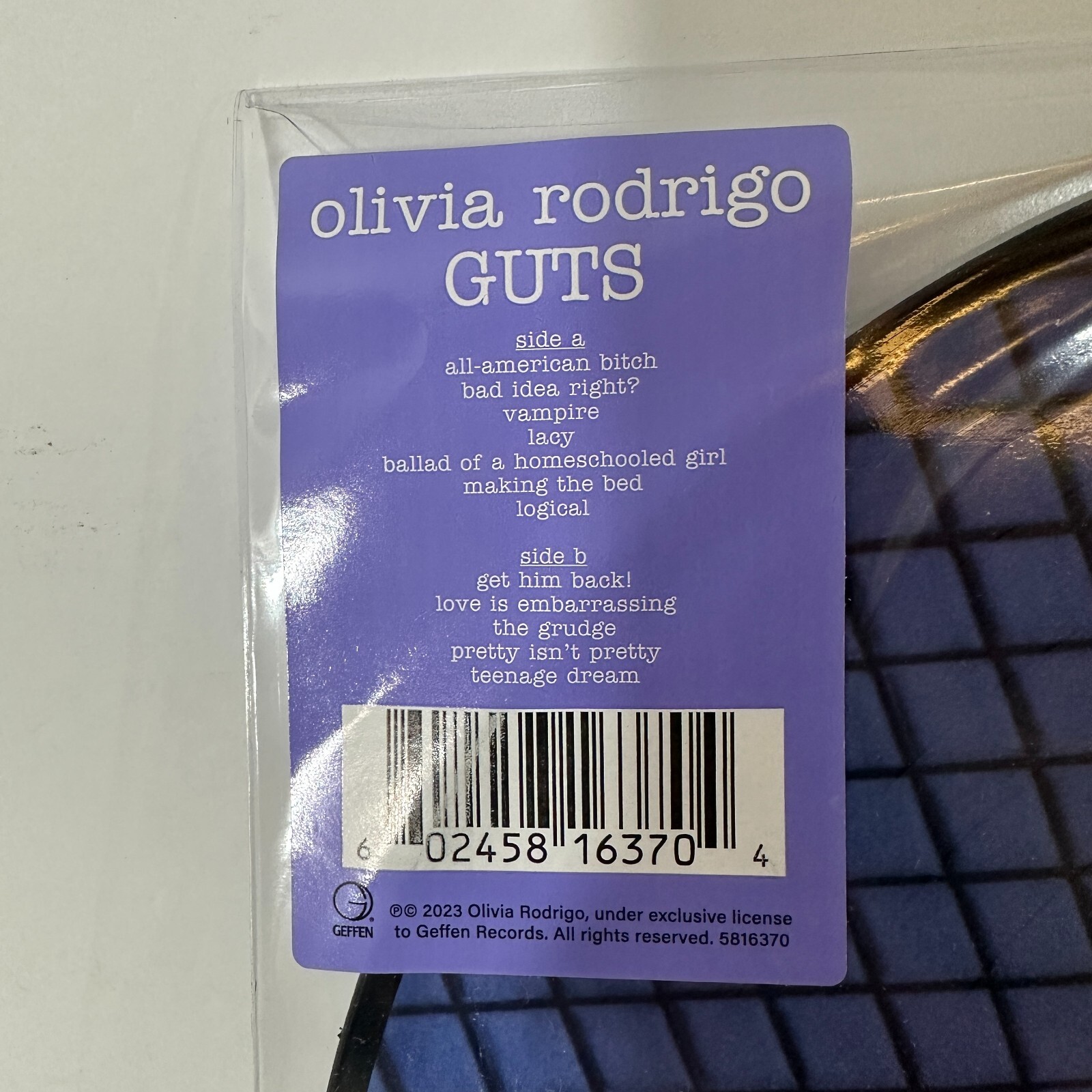 Olivia Rodrigo GUTS Spotify Fans First Exclusive Picture Photo Vinyl ...