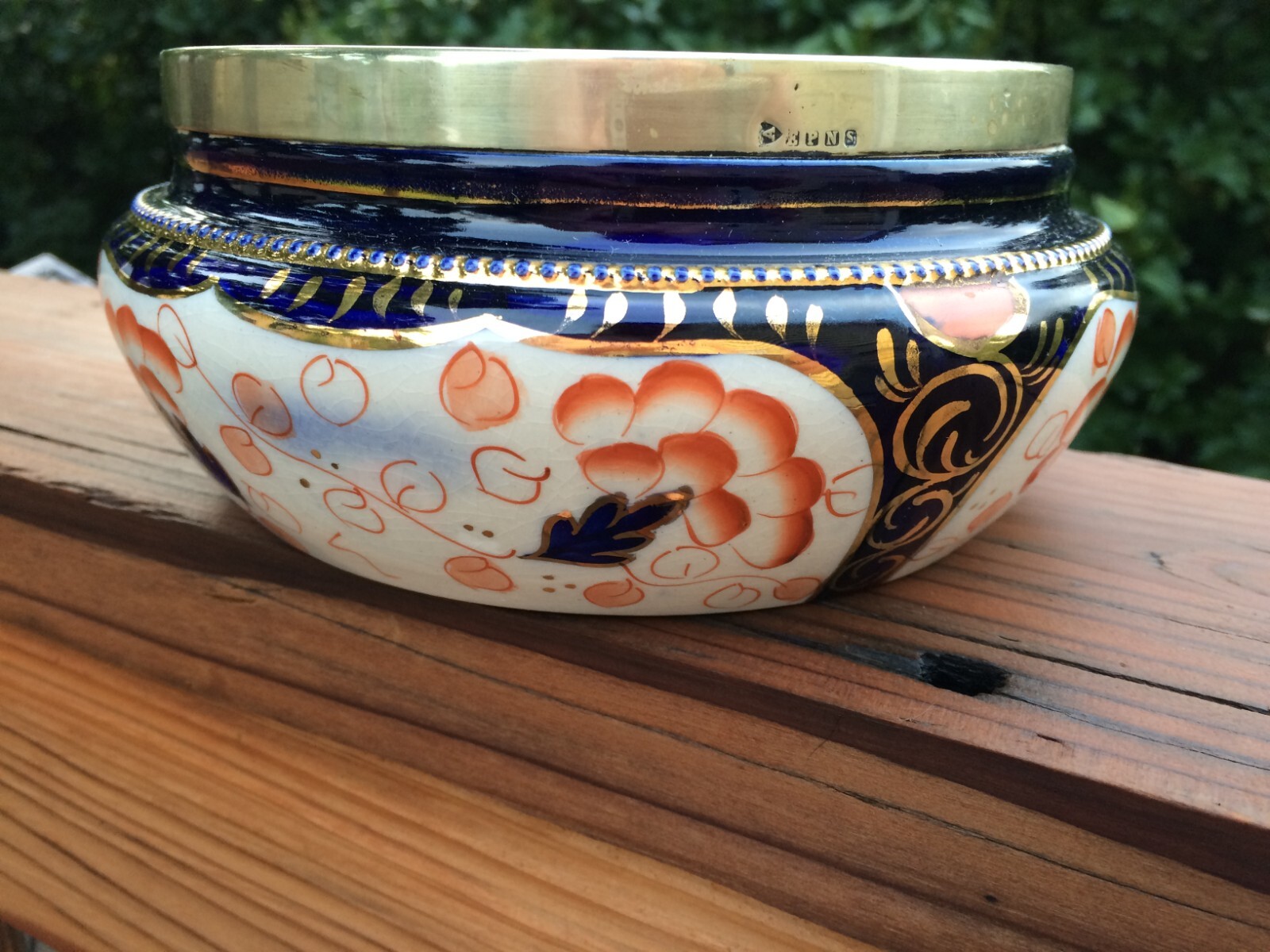 Vintage Gaudy Welsh/Imari Salad bowl w/ utensils | eBay