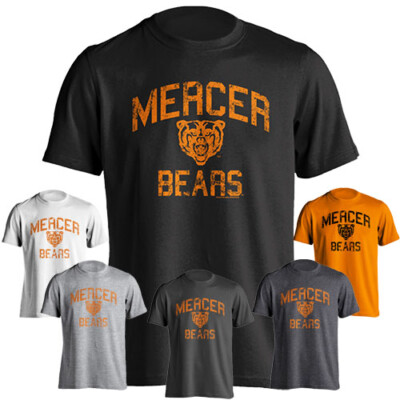 Mercer University Bears MU Distressed Retro Graphic Design Short Sleeve ...