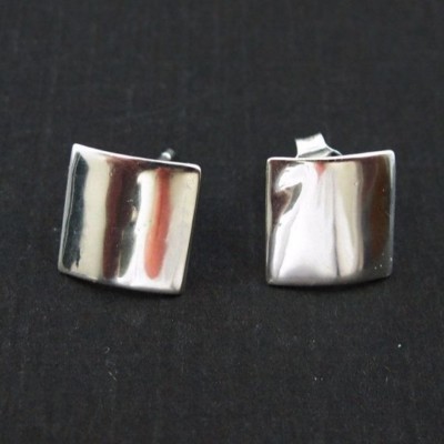 925 Sterling Silver Earrings Findings,Smooth Curved Square Earwire ...