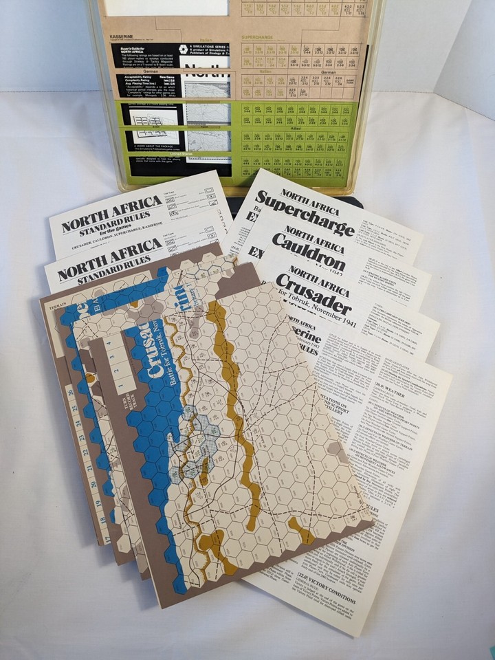 FOUR BATTLES IN NORTH AFRICA QUAD War Board Game FLATPACK COMPLETE SPI ...