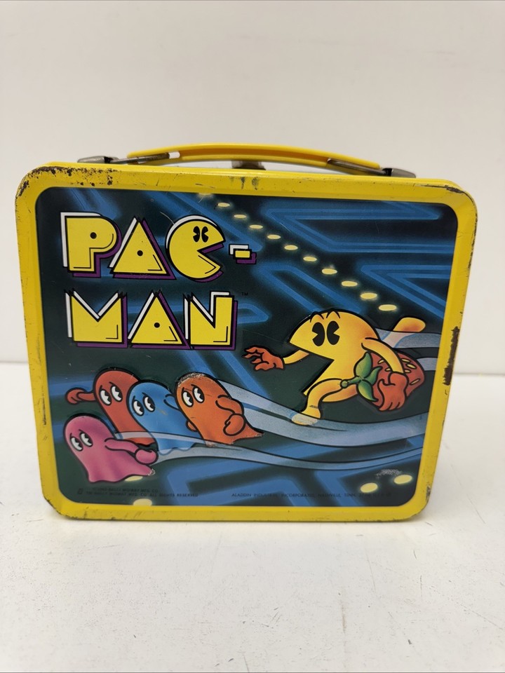 1980 Pac Man Lunch Box - No Thermos * Vintage * Lunchbox pail Bally ...