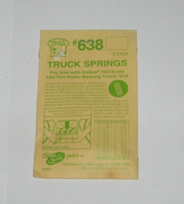 KADEE #638 TRUCK SPRINGS FOR USE WITH KADEE HO 100 TON ROLLER BEARING ...
