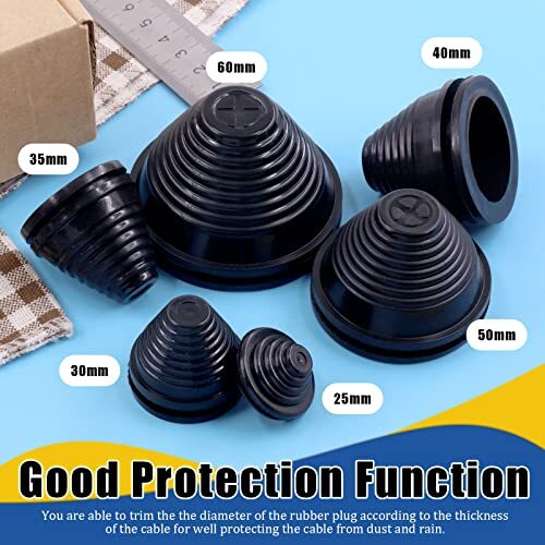 26Pcs 6 Sizes Rubber Grommets Assortment Kit 25mm/30mm/35mm/40mm/50mm ...