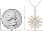 1/6ct Natural Diamond Daisy Pendant Chain Necklace 18" in 925 Sterling ...