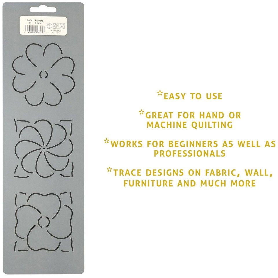 Quilting Stencil Flower Blocks 3 Simple Floral Quilt Pattern Quilters ...