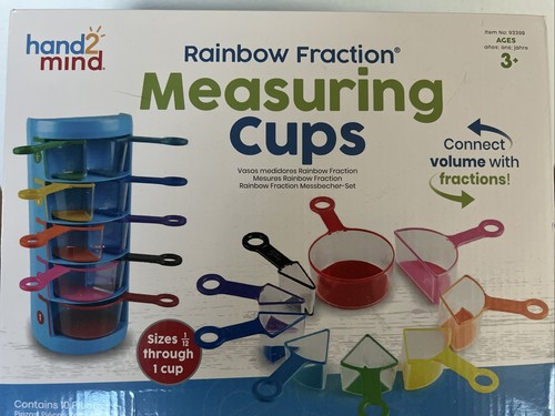 Rainbow Fraction Measuring Cups, Kids Montessori Kitchen Tools, Toddler ...