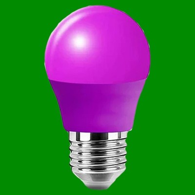 1x 4W Purple Coloured LED G45 Party Golf Round Light Bulb ES E27 Edison ...