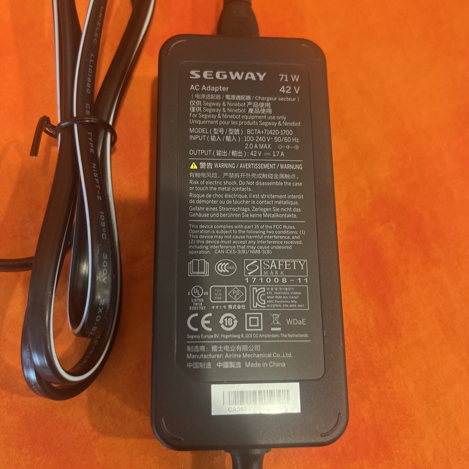 Genuine 71W 42V Charger AC Adapter for Segway Ninebot F20 F25 F30 F40 ...