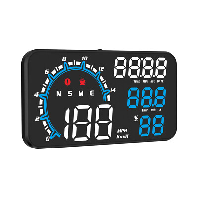 Digital HUD Car Head Up Display GPS Speedmeter MPH Clock Meter ...