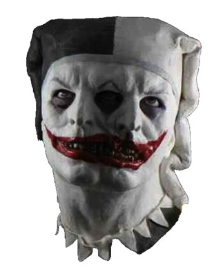 Two Face Jester Mask Clown Fancy Dress Halloween Latex Full Head ...