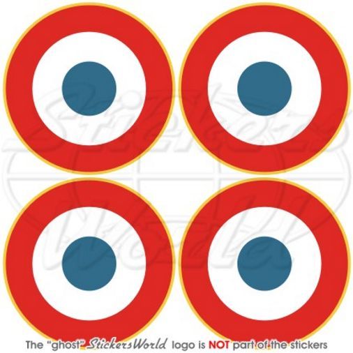 FRANKREICH FRANZÖSISCH Luftwaffe Flugzeug Roundel, 50mm Vinyl Aufkleber ...