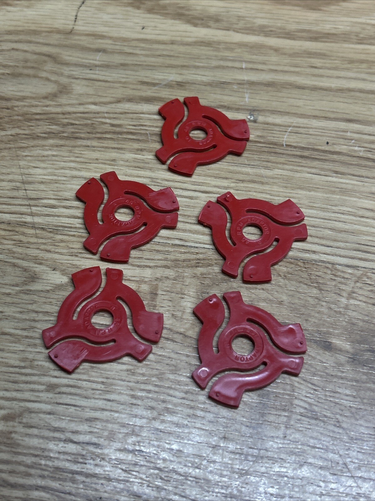 5 Vintage 45 Record Adapters Plastic Red | eBay