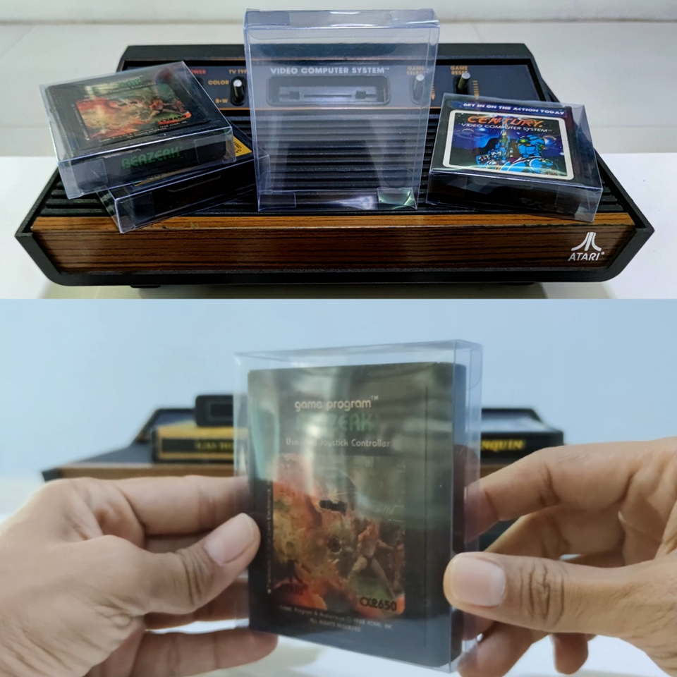 20 x ATARI 2600 game cartridge box Size Clear Plastic Case Protectors ...