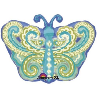 Anagram Blue Paisley Butterfly 18" Jr Shape Foil NWT Fast Ship USA | eBay
