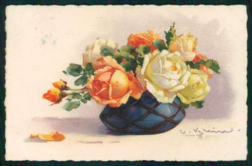 Artist Signed Catherine Klein Rose Flowers cartolina TC6900 | eBay