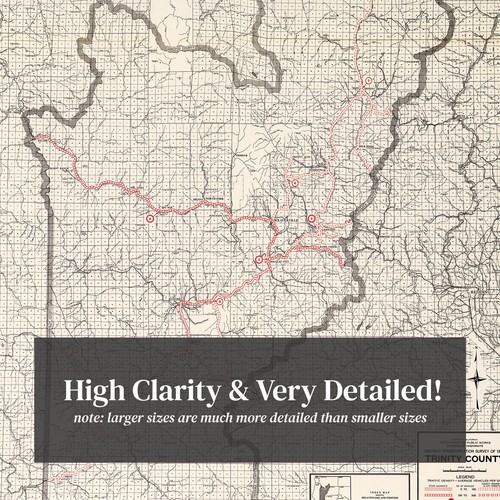 Old Map of Trinity County, CA 1935 - Vintage California Art | eBay