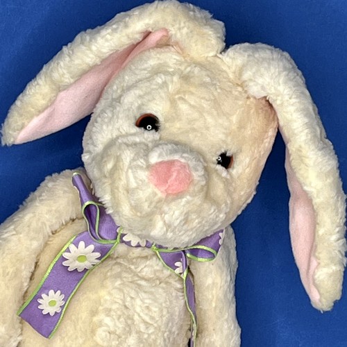 Gund Light Yellow SNOOTY Bunny Rabbit Plush 14" w Purple Bow Stuffed ...