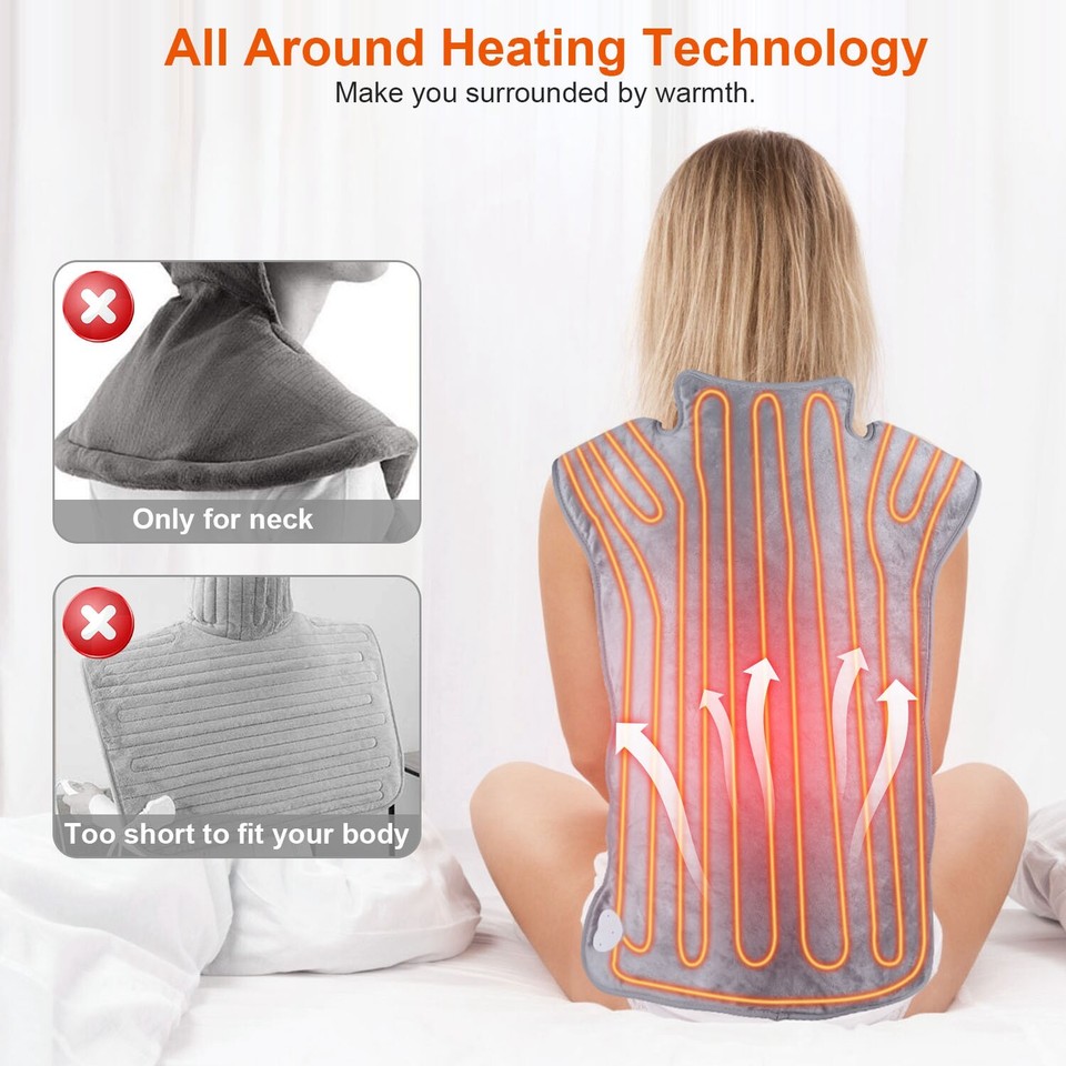 Electric Heat Wrap Heating Pad Neck Shoulder Back Warmer Pain Relief ...