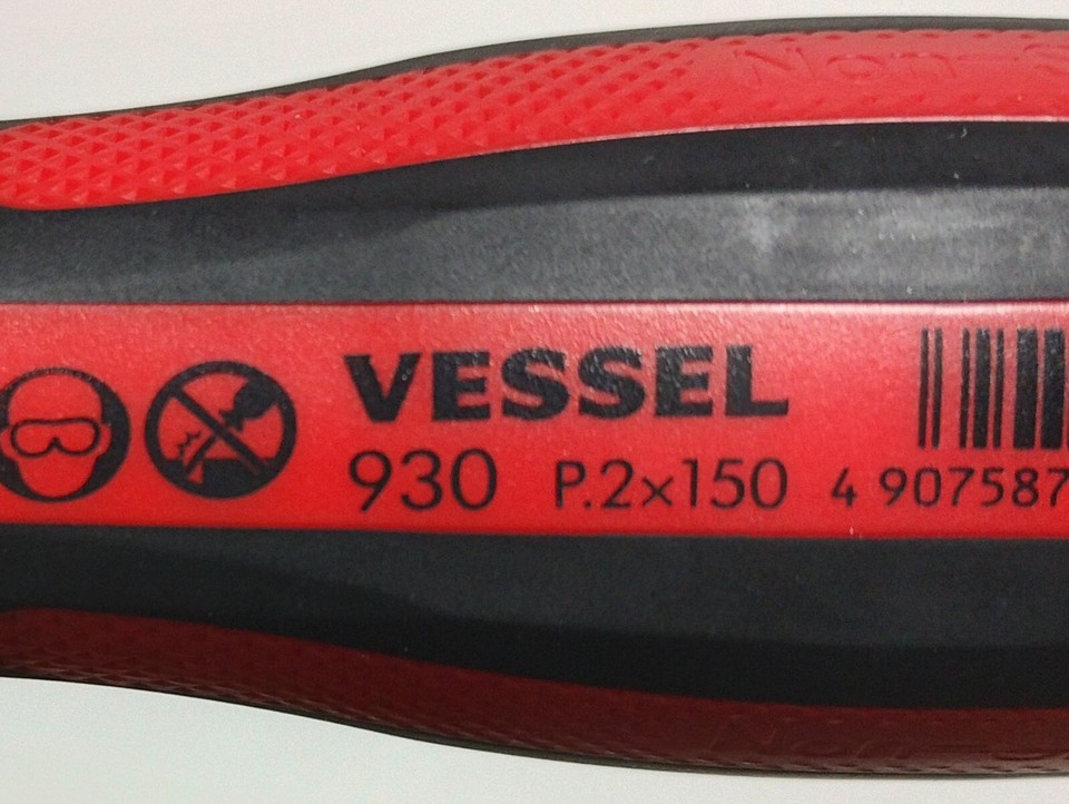 Vessel Megadora 930 JIS Tang-Thru Screwdriver Phillips head Set 4 items ...