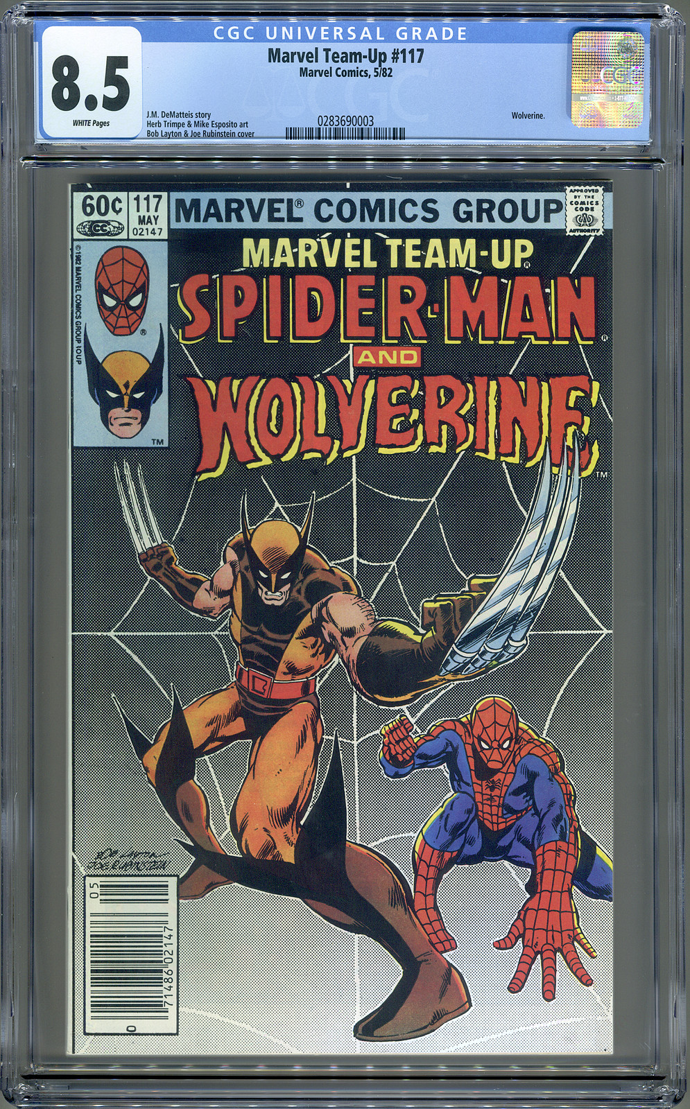 Marvel Team-Up #117 (Marvel 5/82) CGC 8.5, Wolverine + Spiderman! White ...