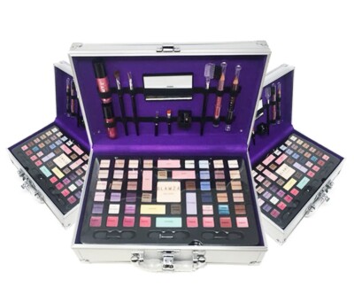 68pc VANITY CASE BEAUTY COSMETIC SET GIFT TRAVEL MAKE UP BOX STORAGE ...
